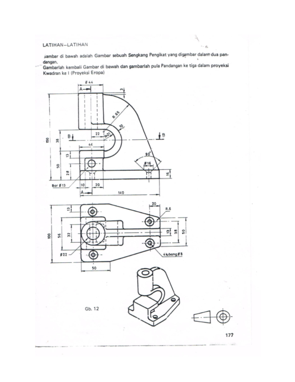 (DOC) TUgas gambar proyeksi ortogonal