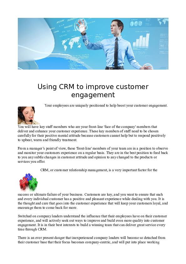 Using CRM to improve customer engagement