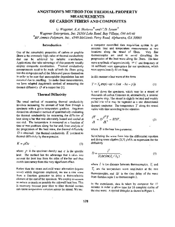 (PDF) ANGSTROM'S METHOD FOR THERMAL PROPERTY MEASUREMENTS OF CARBON ...