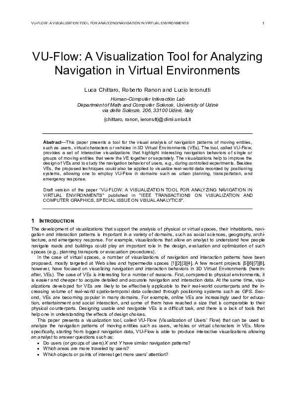 (PDF) VU-Flow: A Visualization Tool for Analyzing Navigation in Virtual ...