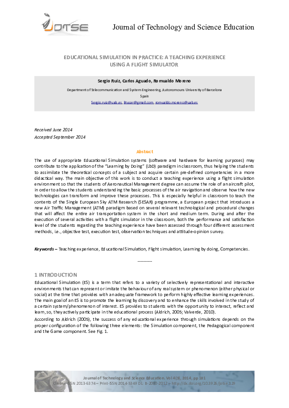 EDUCATIONAL SIMULATION IN PRACTICE: A TEACHING EXPERIENCE USING A ...