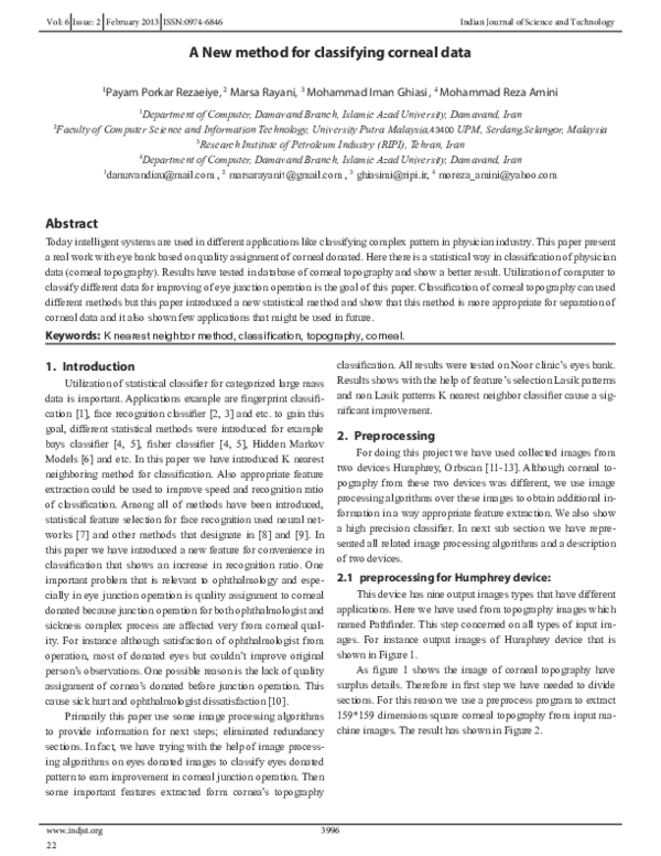 Pdf A New Method For Classifying Corneal Data 1