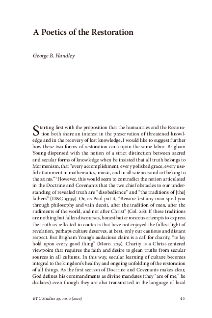 (PDF) "A Poetics of the Restoration"