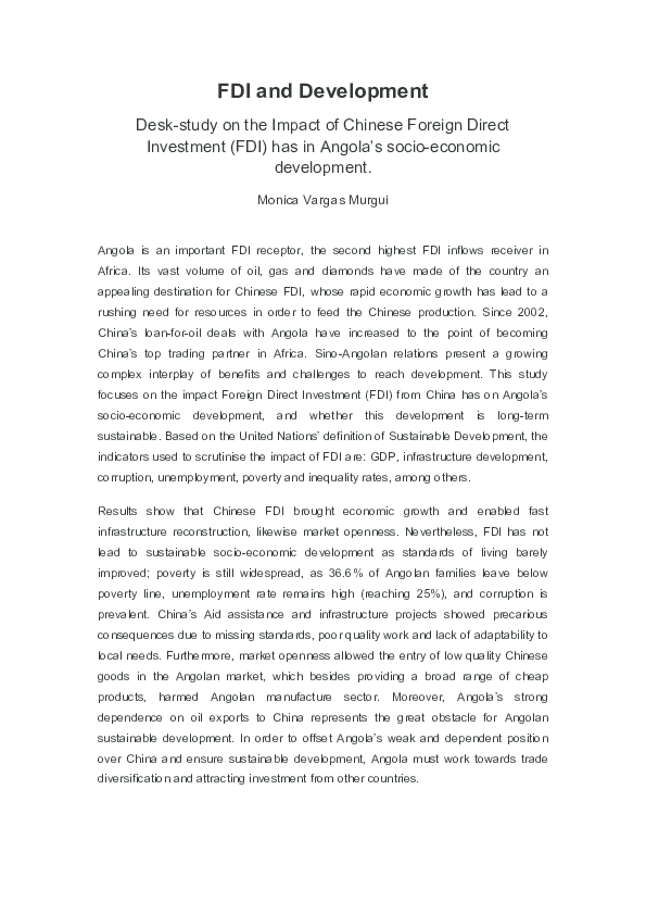 (PDF) FDI and Development