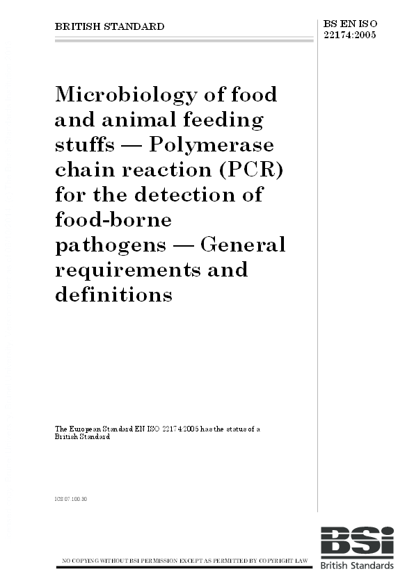 (PDF) Microbiology of food and animal feeding stuffs — Polymerase chain ...