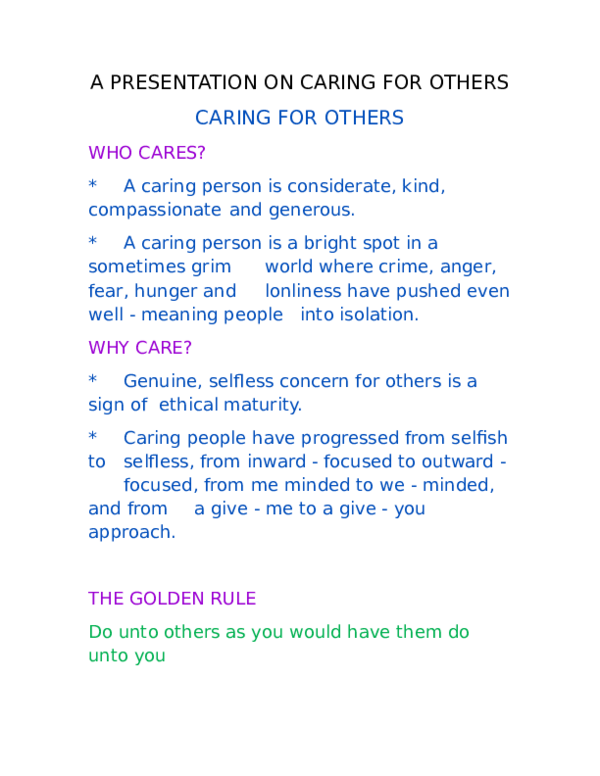 (DOC) CARING PRESENTATION