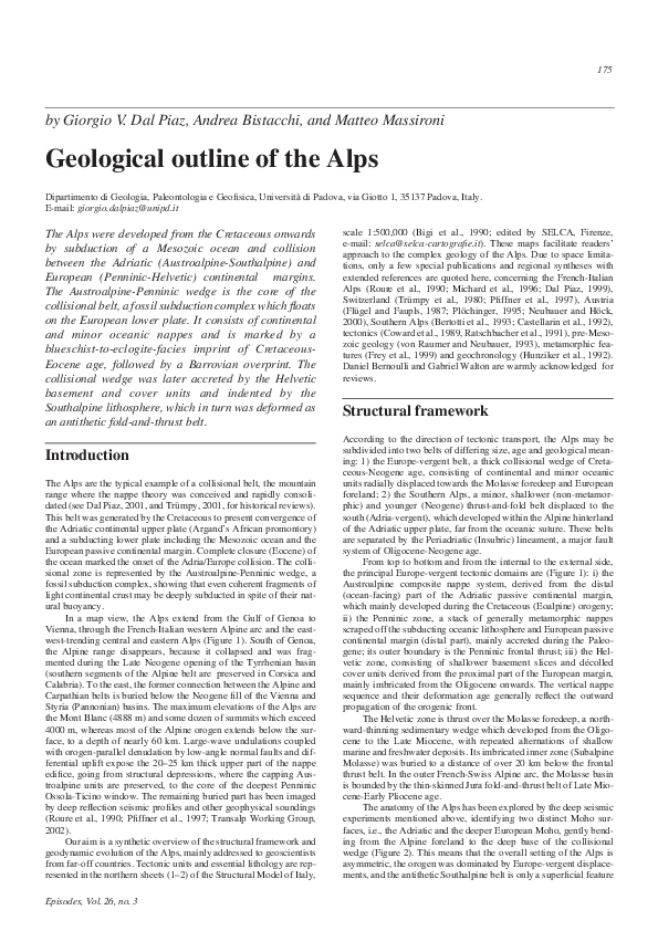 (PDF) The Alps were developed from the