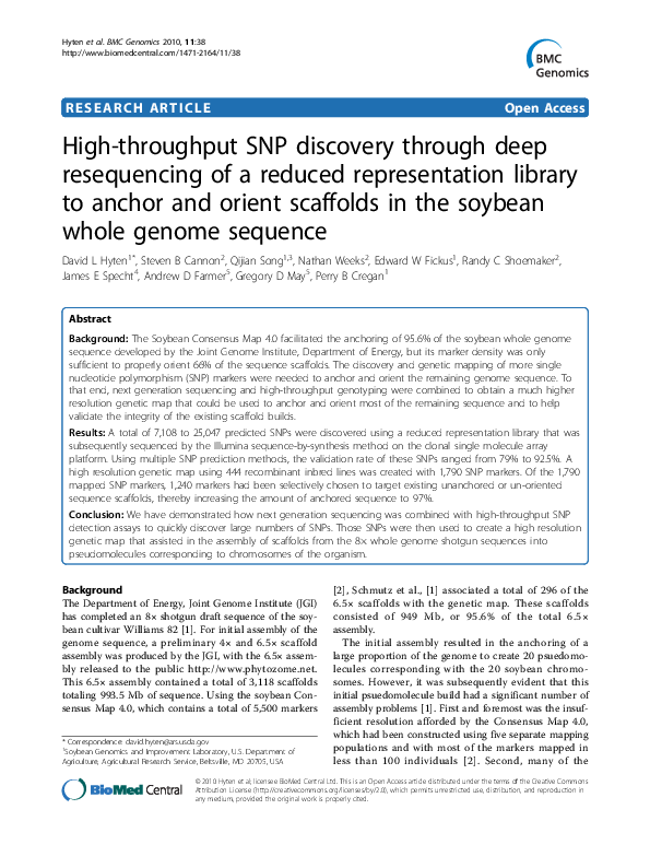 (PDF) High-throughput SNP discovery through deep resequencing of a ...