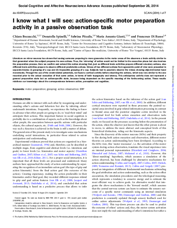 (PDF) I know what I will see: action-specific motor preparation ...