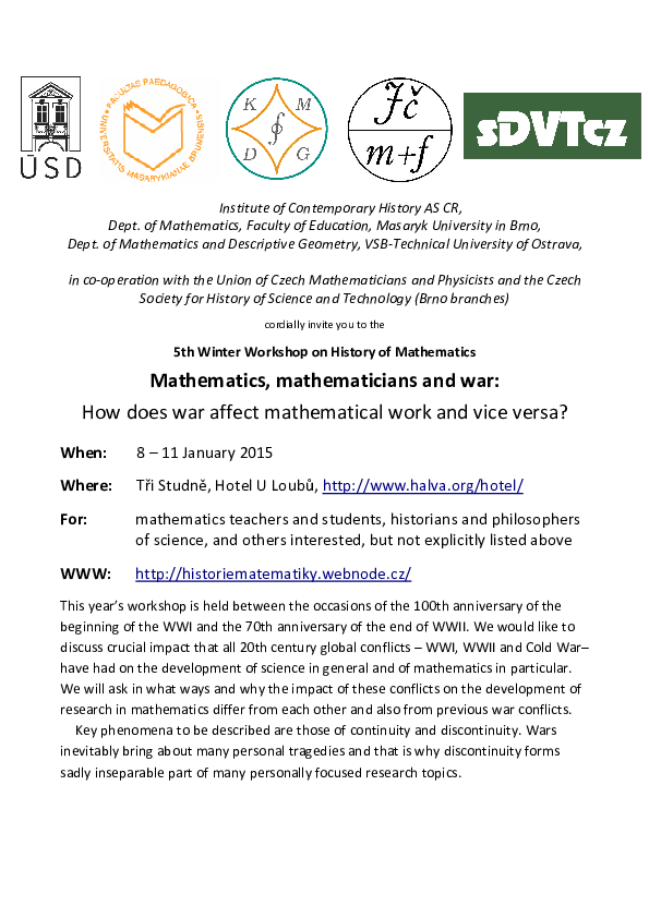 (PDF) Mathematics, mathematicians and war: How does war affect ...