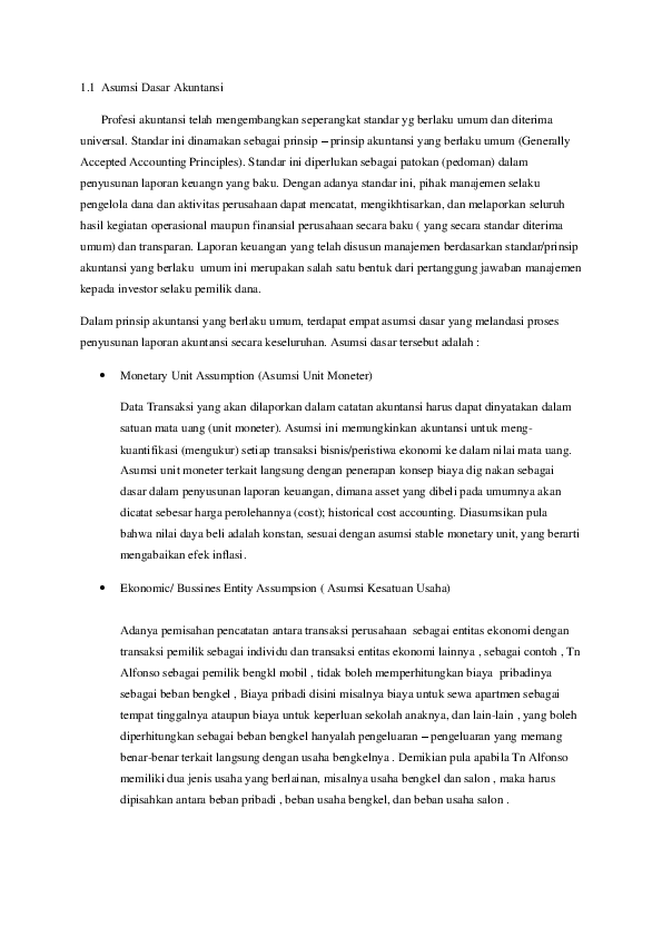 Doc Asumsi Dasar Akuntansi