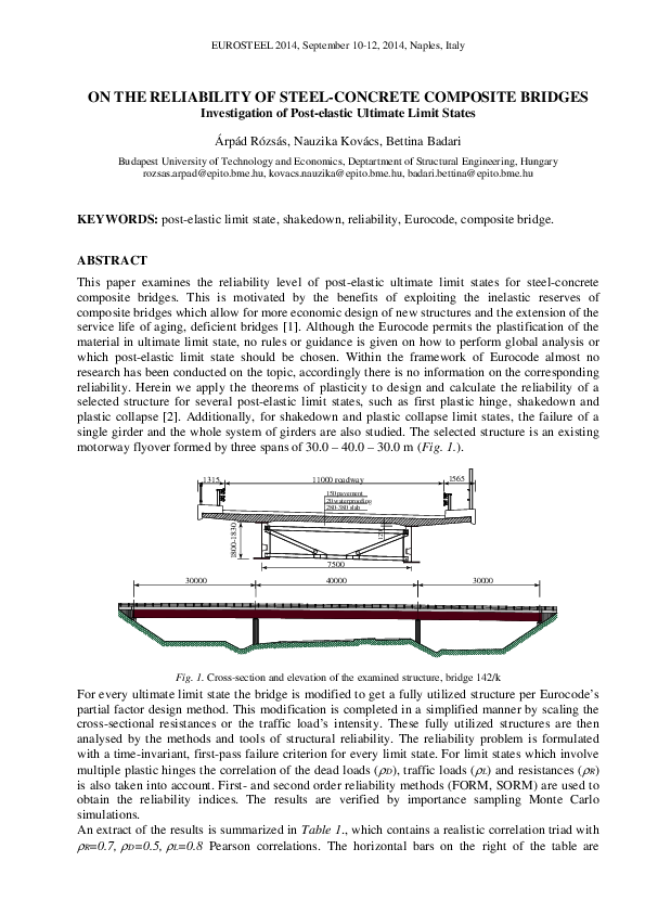 (PDF) On the Reliability of Steel-concrete Composite Bridges ...