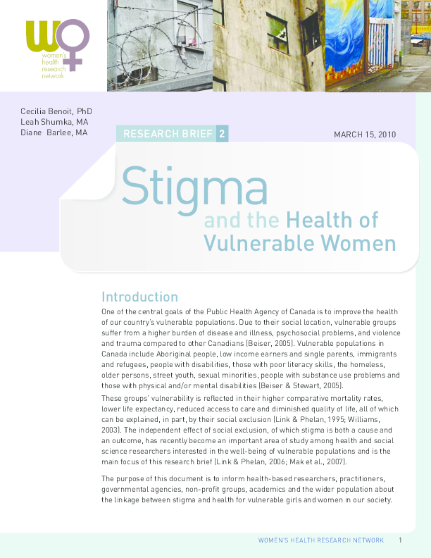 (PDF) Stigma and the Health of Vulnerable Women