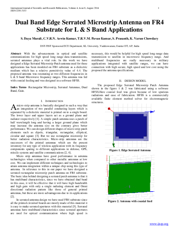 (PDF) Dual Band Edge Serrated Microstrip Antenna on FR4 Substrate for L ...