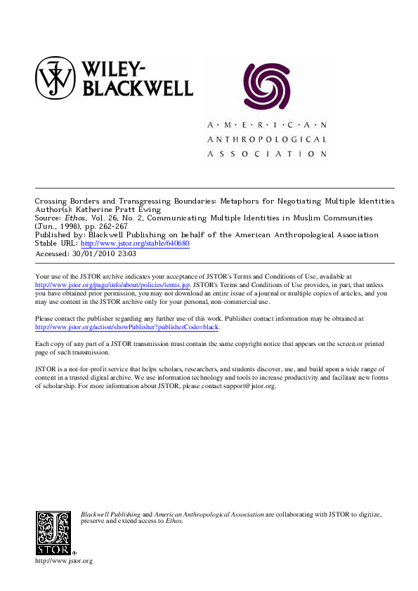 (PDF) Crossing borders and transgressing boundaries: Metaphors for ...