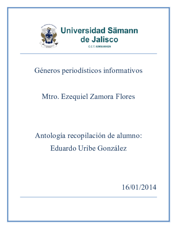 (DOC) Géneros periodísticos informativos