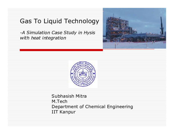 (PDF) Simulation of a Gas to Liquid Process