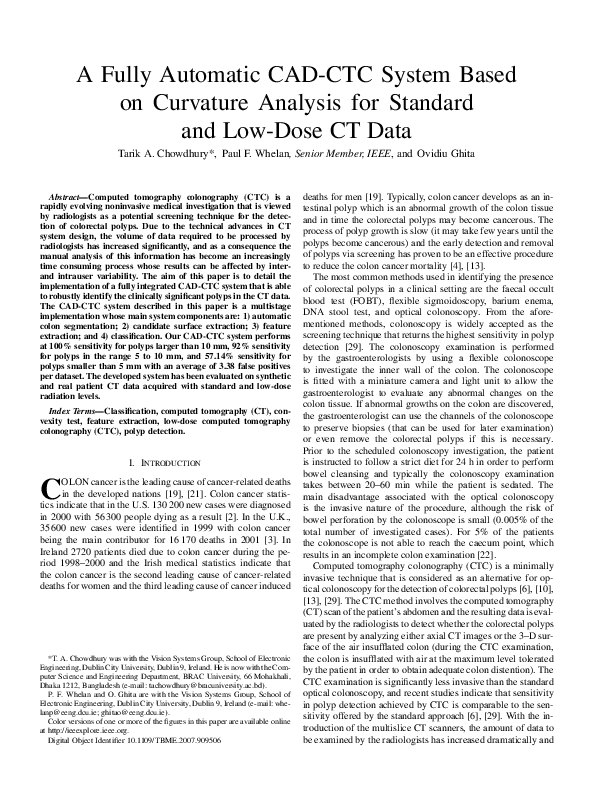 (PDF) A Fully Automatic CAD-CTC System Based on Curvature Analysis for ...