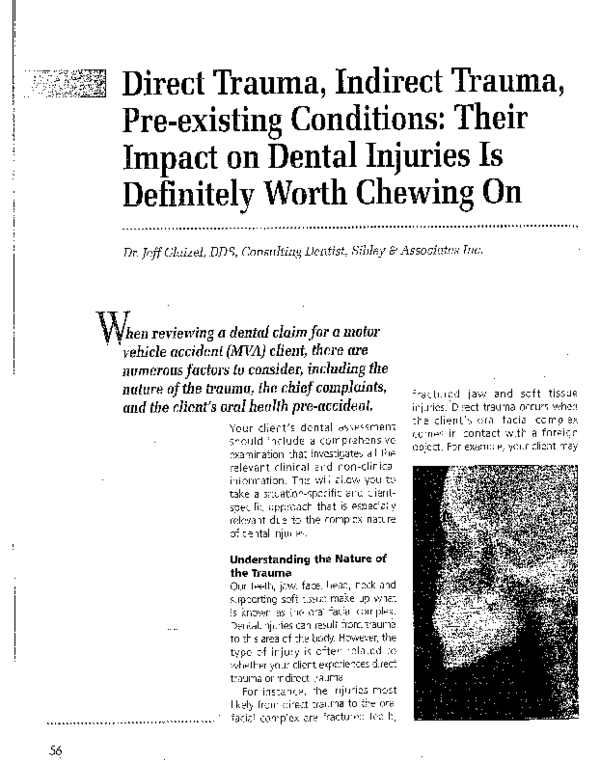 (PDF) Direct trauma and Indirect trauma of dental injuries