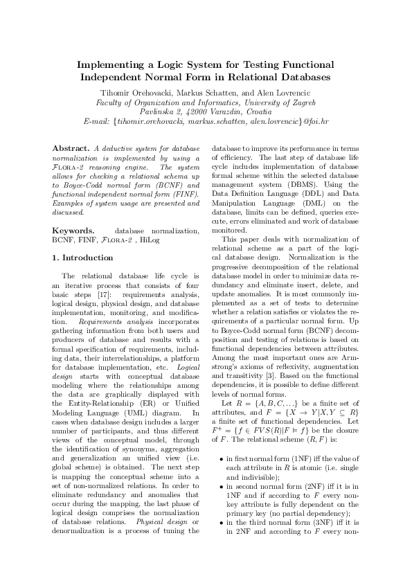 (PDF) Implementing a Logic System for Testing Functional Independent ...