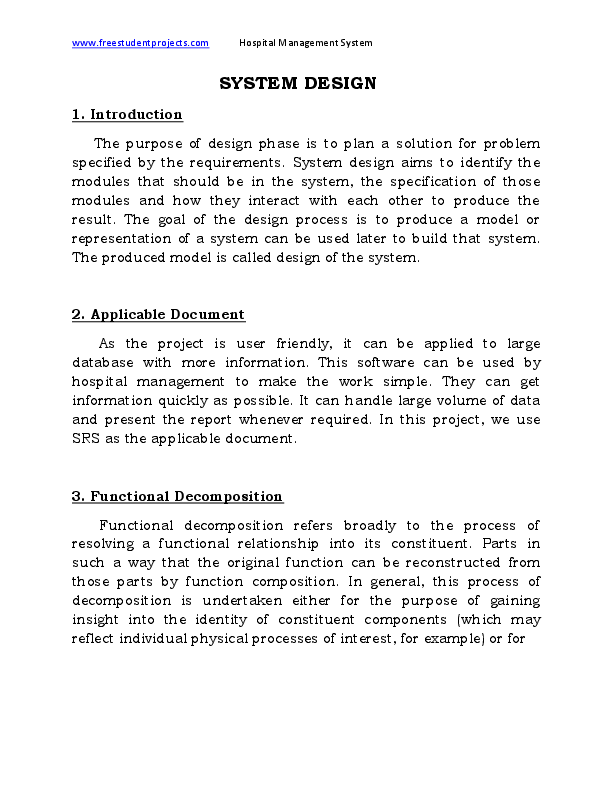 Doc Hospital Management System System Design