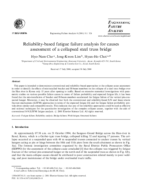 (PDF) Reliability-based fatigue failure analysis for causes assessment ...
