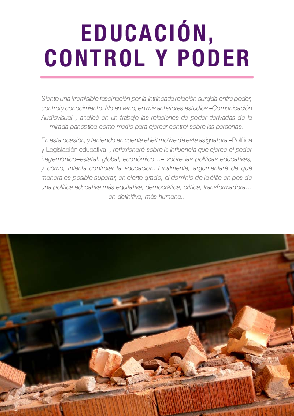 (PDF) Educación, Control y Poder