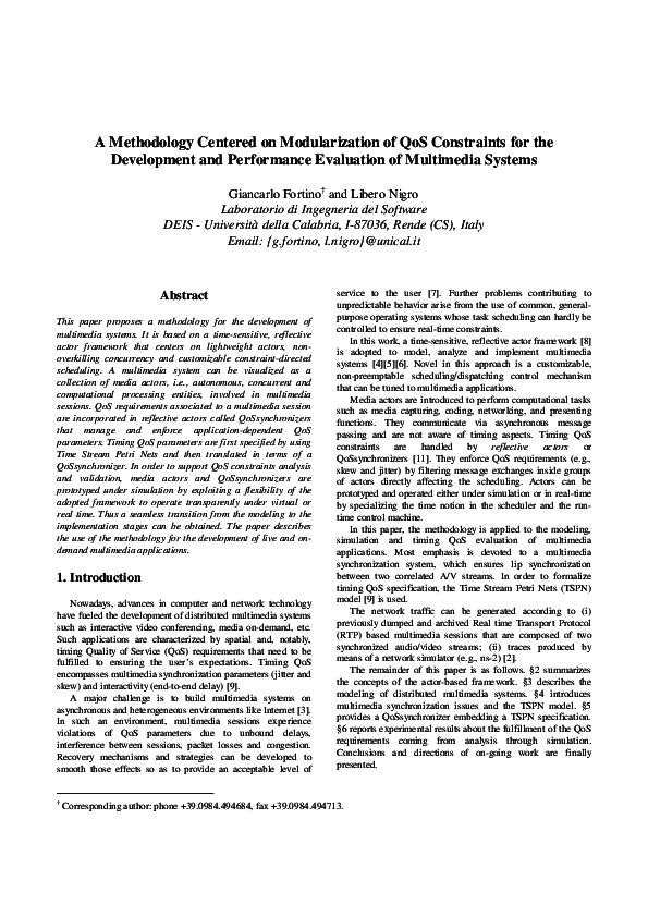 Pdf A Methodology Centered On Modularization Of Qos Constraints For