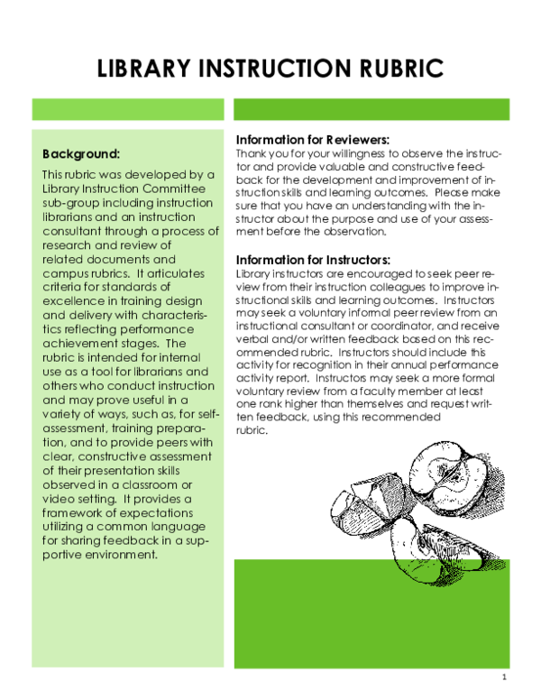 (PDF) Library Instruction Rubric