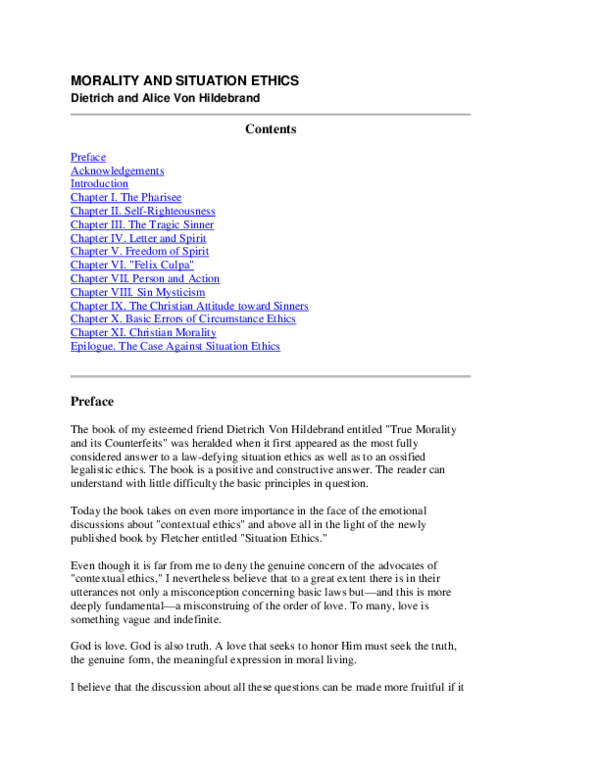 (DOC) Understanding Morality in Situation Ethics