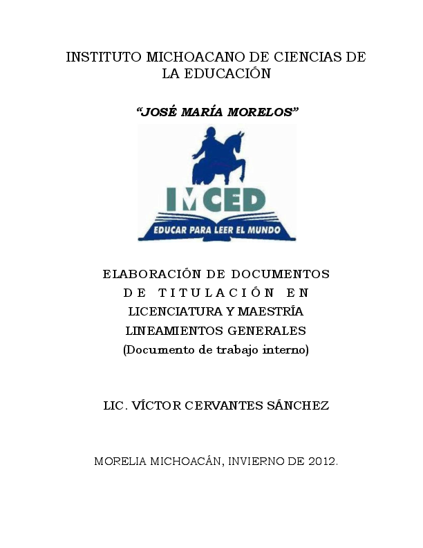 (PDF) INSTITUTO MICHOACANO DE CIENCIAS DE LA EDUCACIÓN "JOSÉ MARÍA MORELOS"
