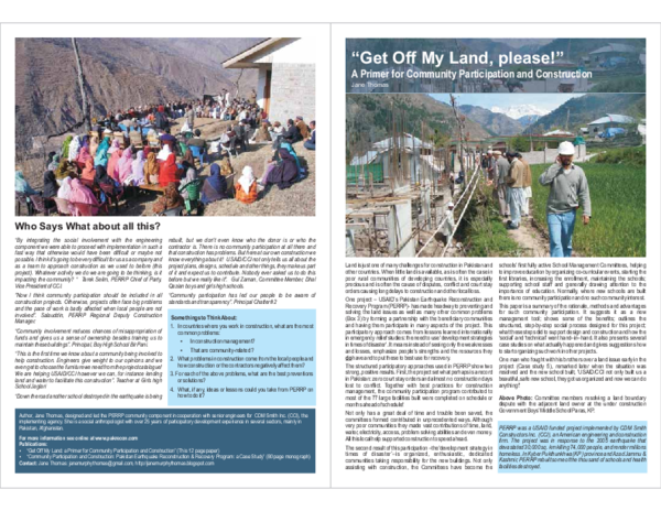 (PDF) 'Get Off My Land!': A Primer for Community Participation and ...