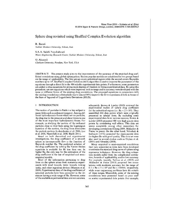 (PDF) Sphere drag revisited using Shuffled Complex Evolution algorithm