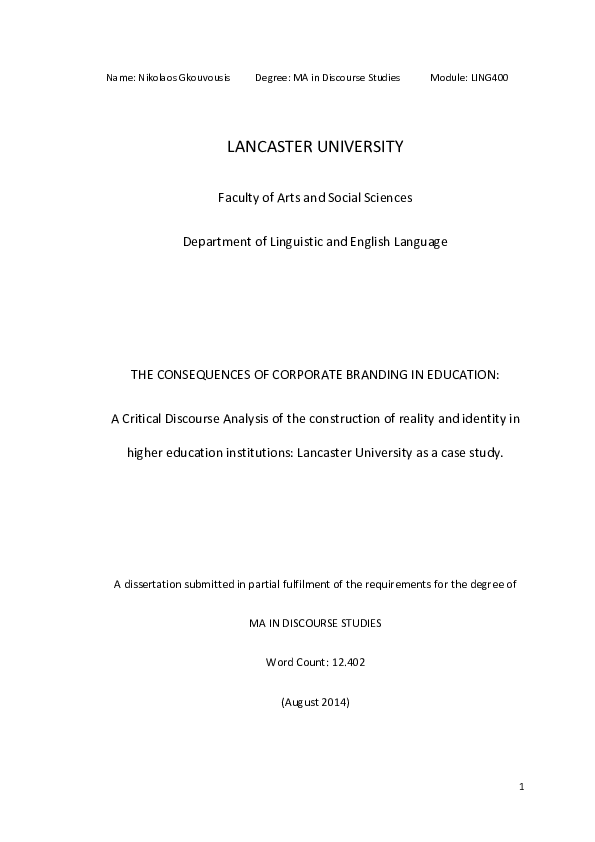 (DOC) THE CONSEQUENCES OF CORPORATE BRANDING IN EDUCATION: A Critical ...