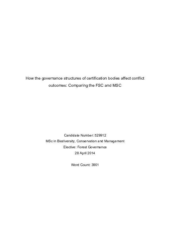 (PDF) Comparing the FSC and MSC: How the governance structures of ...