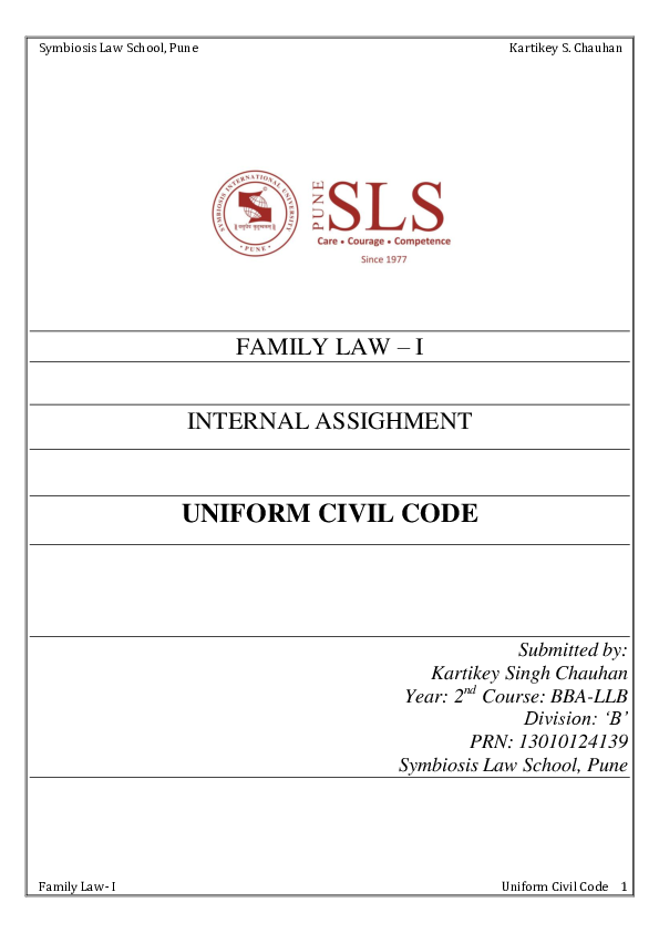 (DOC) Uniform Civil Code