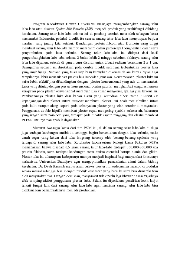 PLESSURE (Plaster Sutera areneae)