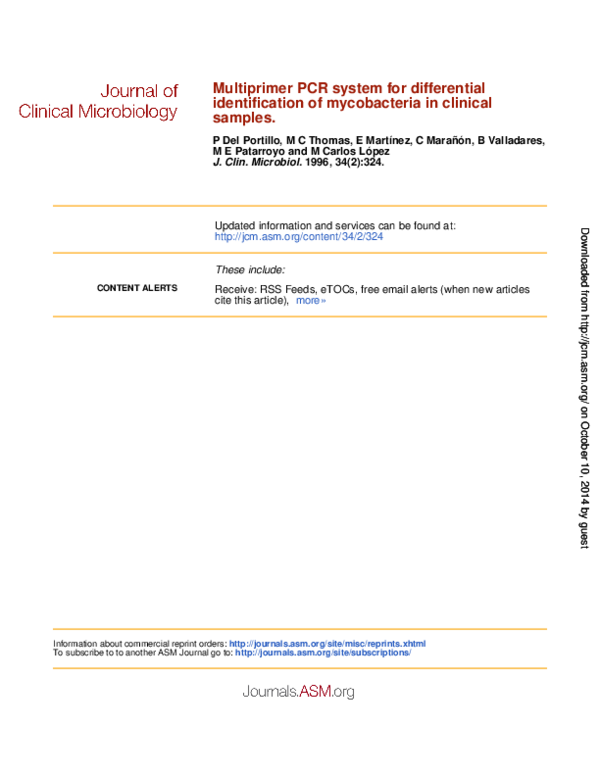 (PDF) Multiprimer PCR System for Differential Identification of ...
