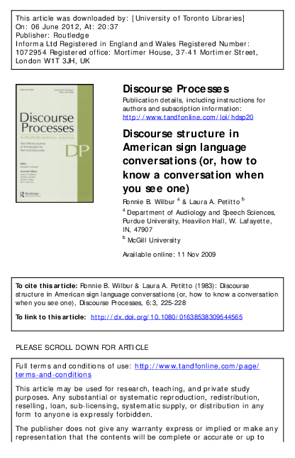 (PDF) Discourse Structure in American Sign Language Conversations (or ...