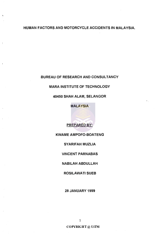 (PDF) Human Factors and Motorcycle Accidents in Malaysia