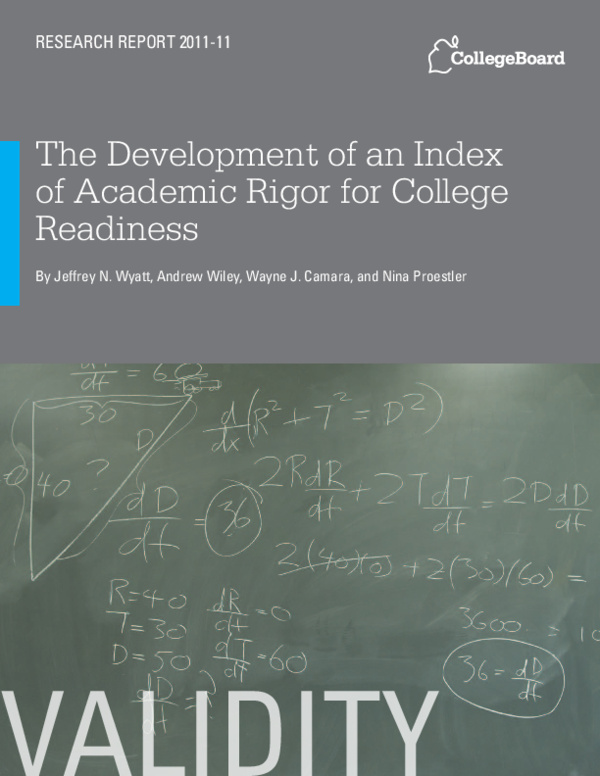 (PDF) The Development of an Index of Academic Rigor for College Readiness