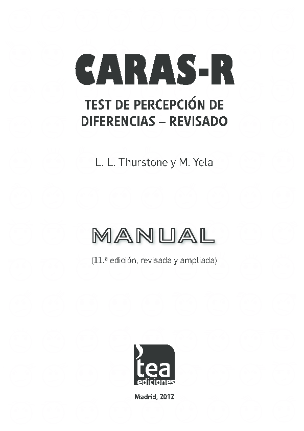 (PDF) CARAS-R TEST DE PERCEPCIÓN DE DIFERENCIAS – REVISADO