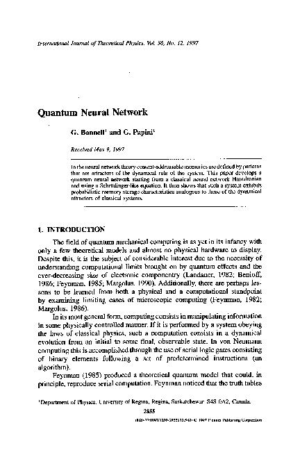 (PDF) Quantum neural network