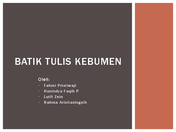 (PPT) Presentasi Batik Tulis Kebumen
