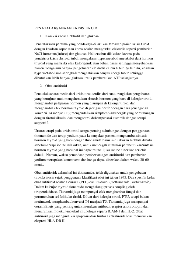 (DOC) PENATALAKSANAAN KRISIS TIROID 1