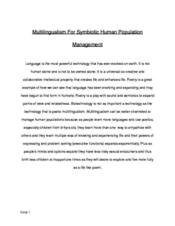 (PDF) WWU ENV202 Population Essay