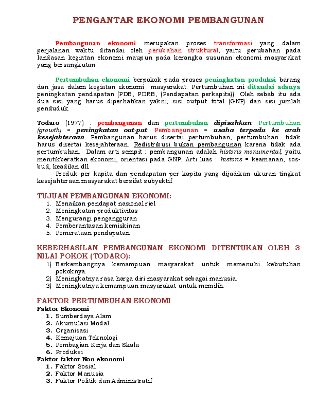 (DOC) PENGANTAR EKONOMI PEMBANGUNAN