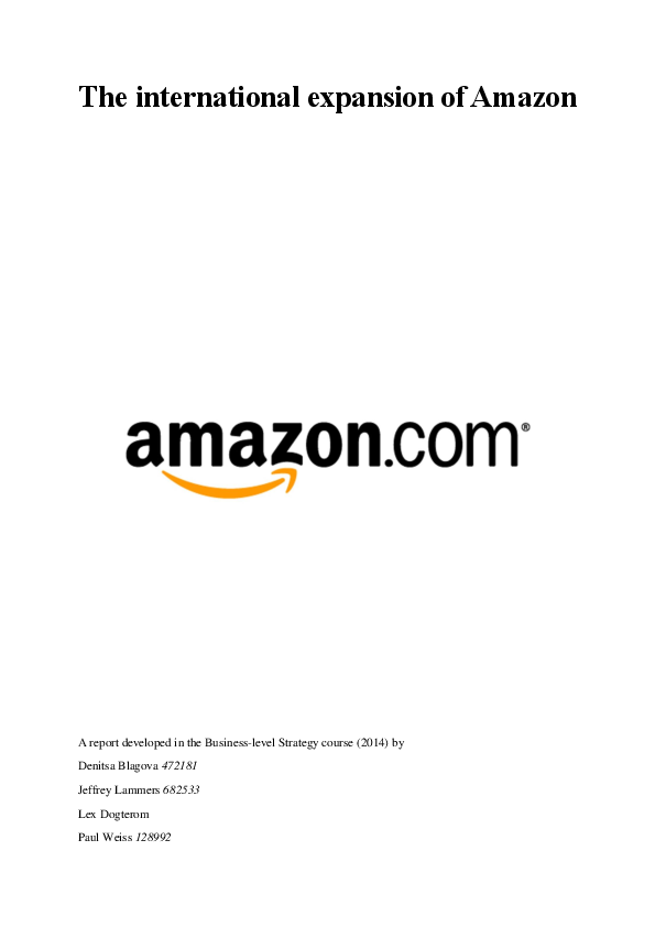 (PDF) The international expansion of Amazon