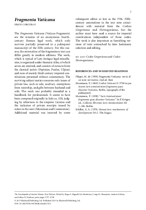 (PDF) Fragmenta Vaticana