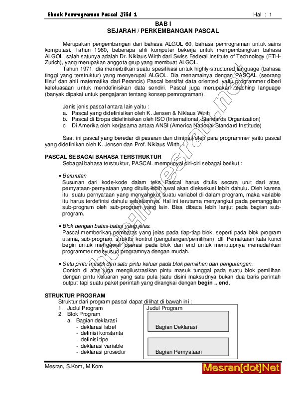 (PDF) bahasa pascal